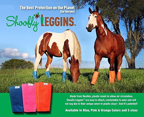 SHOOFLY Horse Leggins, Patented Loose Fitting Boots, Breathable Plastic Mesh (Orange/Yearling)