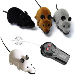 Giveme5 Wireless Remote Control Mock Fake Rat Mouse Mice RC Toy Prank Joke Scary Trick Bugs for Party and for Cat Puppy Funny Toy (Black)