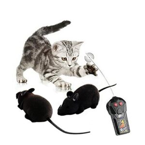 Giveme5 Wireless Remote Control Mock Fake Rat Mouse Mice RC Toy Prank Joke Scary Trick Bugs for Party and for Cat Puppy Funny Toy (Black)