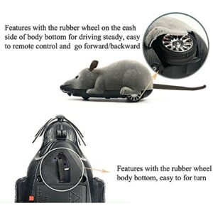 Giveme5 Wireless Remote Control Mock Fake Rat Mouse Mice RC Toy Prank Joke Scary Trick Bugs for Party and for Cat Puppy Funny Toy (Black)