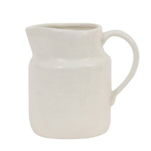 creative co-op white stoneware creamer vintage reproduction