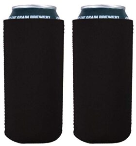 blank neoprene 16 oz. can coolie (2 pack, black)