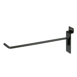 Only Garment Racks Commercial Deluxe Slatwall Hooks, 8", Black (Pack of 20)