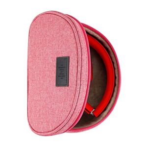 geekria nova headphone pouch compatible with beats studio pro, solo pro, studio, studio 3, solo 3 case, replacement protective travel carrying bag with cable storage (pink)