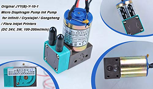 H-E Original JYY (B)-Y-10-1 Micro Diaphragm Pump Ink Pump for Infiniti/Crystaljet/Gongzheng/Flora Inkjet Printers (DC 24V, 3W, 100-200ml / min)