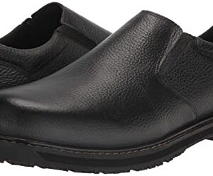 Dr. Scholl's Shoes Men's Winder II Slip Resistant Work Loafer,Black Leather,11.5 Wide