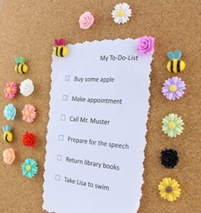 yalis 24 pcs decorative thumbtacks colorful floret and bees pushpins for feature wall, whiteboard, corkboard, photo wall