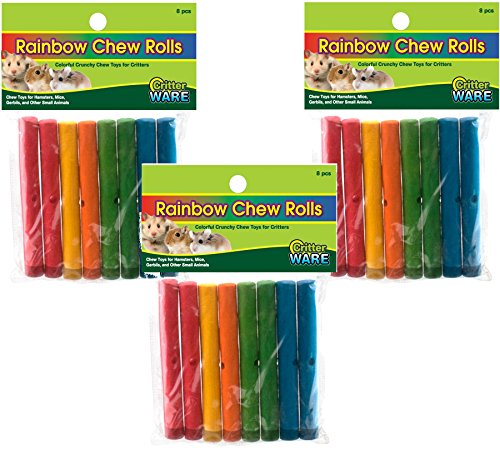 Ware Manufacturing 24 Piece Assorted 6.75" Rainbow Chews Rolls (3 Packages with 8 Rolls Each)