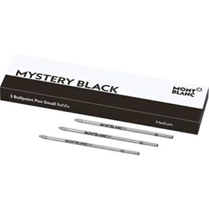 montblanc ballpoint pen refills small mystery black 116193 – refill cartridges for meisterstück hommage à w.a. mozart and augmented paper ball pens – 3 x black ballpoint refills