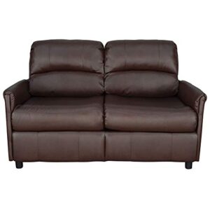 RecPro Charles Collection | 60" RV Hide A Bed Loveseat | Memory Foam Mattress | RV Sleeper Sofa | Pull Out Couch | RV Furniture | RV Loveseat | RV Living Room (Slideout) Furniture | Mahogany