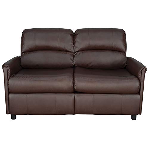 RecPro Charles Collection | 60" RV Hide A Bed Loveseat | Memory Foam Mattress | RV Sleeper Sofa | Pull Out Couch | RV Furniture | RV Loveseat | RV Living Room (Slideout) Furniture | Mahogany