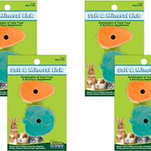 Ware Manufacturing 4 Pack of Salt & Mineral Lick, 2 Pieces Each, for Rabbits, Guinea Pigs, Chinchillas, Pet Rats, Hamsters, Gerbils and Other Small Animals