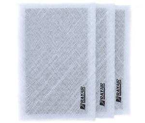 rayair supply 24x30 micropower guard air cleaner replacement filter pads (3 pack) white