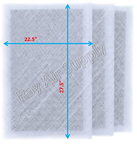 RAYAIR SUPPLY 24x30 MicroPower Guard Air Cleaner Replacement Filter Pads (3 Pack) White