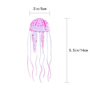 UEETEK 4pcs Jellyfish Aquarium Glowing Artificial Jellyfish For Aquarium Fish Tank Aquarium decoration(green+pink+blue+purple)