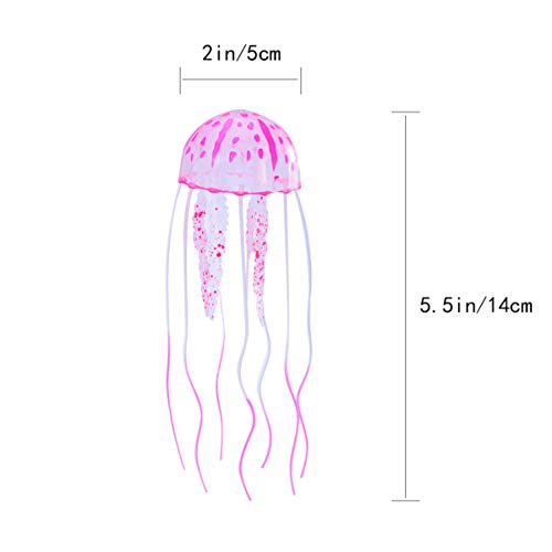 UEETEK 4pcs Jellyfish Aquarium Glowing Artificial Jellyfish For Aquarium Fish Tank Aquarium decoration(green+pink+blue+purple)