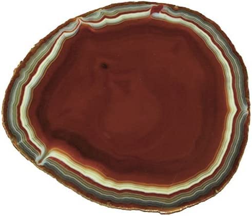 Gift Set of Four Genuine Brazilian (3.5"- 4") Agate Coasters. Includes Protective Rubber Bumpers - Natural