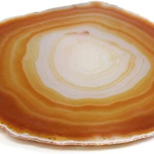 Gift Set of Four Genuine Brazilian (3.5"- 4") Agate Coasters. Includes Protective Rubber Bumpers - Natural