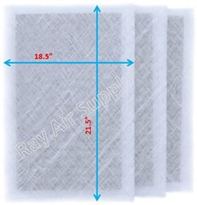 rayair supply 20x24 micropower guard air cleaner replacement filter pads (3 pack) white