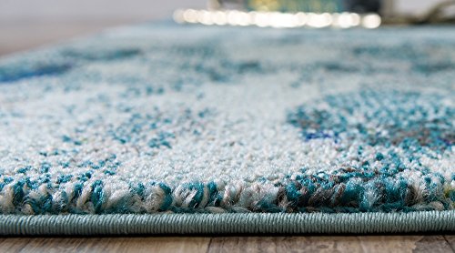 Unique Loom Positano Collection Coastal Modern Fish Light Blue Runner Rug (2' x 7')