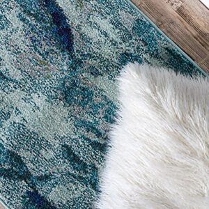 Unique Loom Positano Collection Coastal Modern Fish Light Blue Runner Rug (2' x 7')