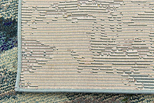 Unique Loom Positano Collection Coastal Modern Fish Light Blue Runner Rug (2' x 7')