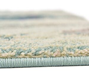 Unique Loom Positano Collection Coastal Modern Fish Light Blue Runner Rug (2' x 7')