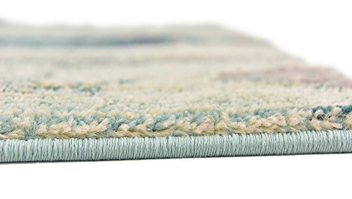 Unique Loom Positano Collection Coastal Modern Fish Light Blue Runner Rug (2' x 7')