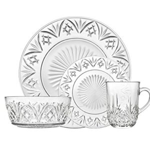 Godinger Dublin Dinnerware Set - Includes Dinner Plates, Dessert Plates, Bowls and Mugs - Set of 16