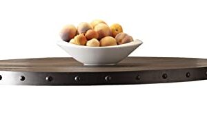 Hillsdale Jennings Round Counter Height Dining Table Pedestal Base, Distressed Walnut Finished Wood/Brown Metal