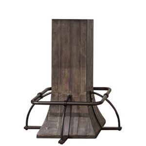 Hillsdale Jennings Round Counter Height Dining Table Pedestal Base, Distressed Walnut Finished Wood/Brown Metal