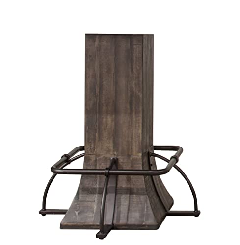 Hillsdale Jennings Round Counter Height Dining Table Pedestal Base, Distressed Walnut Finished Wood/Brown Metal