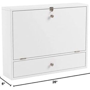 SEI Furniture Willingham Wall Mount Folding Desk, White