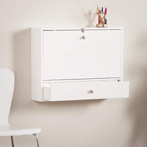 SEI Furniture Willingham Wall Mount Folding Desk, White