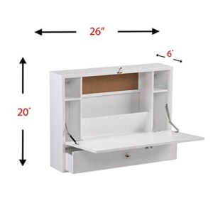 SEI Furniture Willingham Wall Mount Folding Desk, White