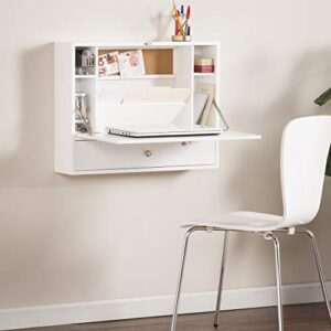 SEI Furniture Willingham Wall Mount Folding Desk, White