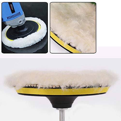 ZJchao 6pcs 4 inch Sponge Polishing Waxing Buff Pads Set Kit with M10 Drill Adapter for Car