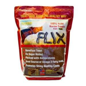 flix 9 lb, 100% flaxseed healthy treats for horses, high in omega-3