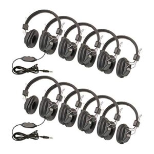 califone 1534bk child size headsets, black, set of 10