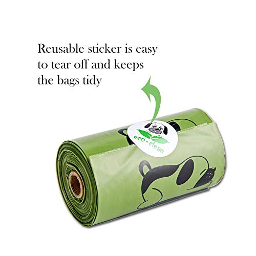 ECO-CLEAN Poop Bags Biodegradable, 16 Rolls/240 Bags, Dog Waste Bags, Unscented, Leak-Proof, Easy Tear- Off