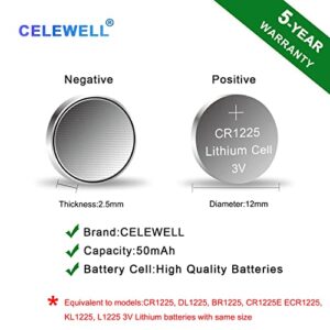 CELEWELL 【5-Year Warranty】 5 Pack CR1225 3V Lithium Battery