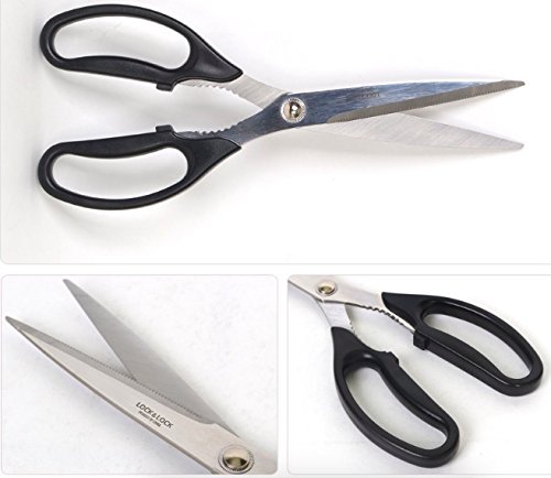 Lock&Lock Korean BBQ Bulgogi Kalbi Stainless Steel (420J2) Scissors - Meat Cutting Shears 9.8 Inch - Right and Left Hand Users