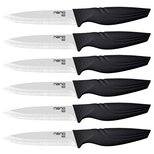 NANO ID Ceramic Steak Red Knife Extremely Sharp Ceramic Knife (black)