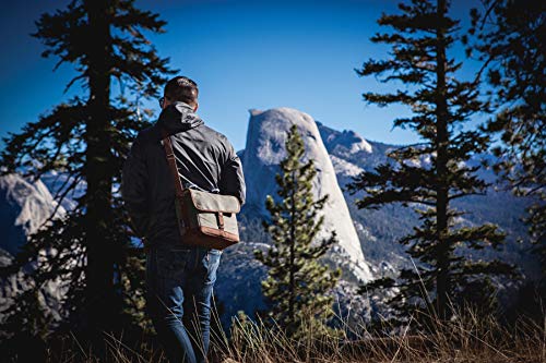 LEGACY - a Picnic Time brand Insulated Double Glass Growler Tote, Beer Gifts for Men, Waxed Canvas Tote Bag Water Bottle Carrier, (Khaki Green with Brown Accents)