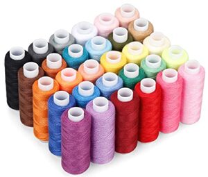 ciaraq sewing threads kits, 30 colors polyester 250 yards per spools for hand sewing & embroidery