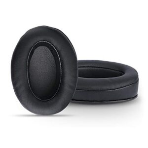 tranesca leather replacement earpad/ear cushion/ear cover for big overear headphones (fits a great variety of headphones) - black