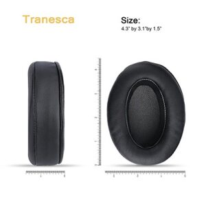 Tranesca Leather Replacement earpad/Ear Cushion/Ear Cover for Big OVEREAR Headphones (Fits a Great Variety of Headphones) - Black