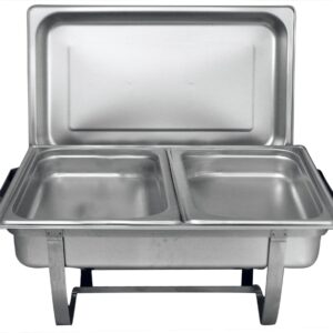 TigerChef Chafing Dish Buffet Set - Chaffing Dishes Stainless Steel - Chafer and Buffet Warmer Set with Half Size Steam Pans and Folding Frame - Food Warmers for Parties Buffets