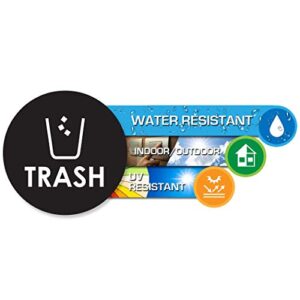 Pixelverse Design Recycle Sticker Trash Bin Label, 4" x 4" Black Trash and Green Recycle Home Round Vinyl Decals (4 Pack)