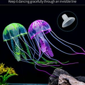 Uniclife 6 Pcs Glowing Jellyfish Ornament Decoration for Aquarium Fish Tank